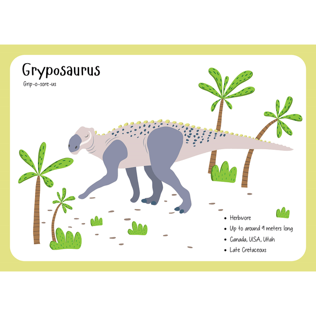 Gryposaurus Flash Card Fabric Panel