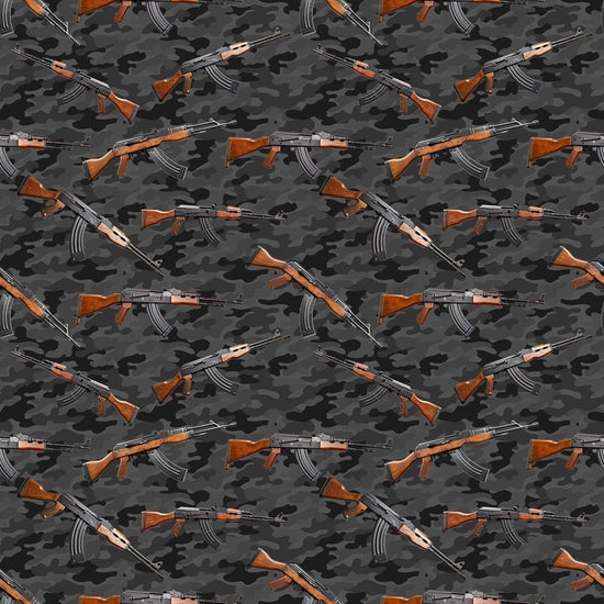 Guns On Camo Fabric