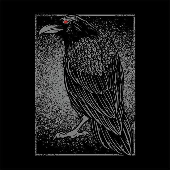 Halloween Evil Raven Fabric Panel - Black