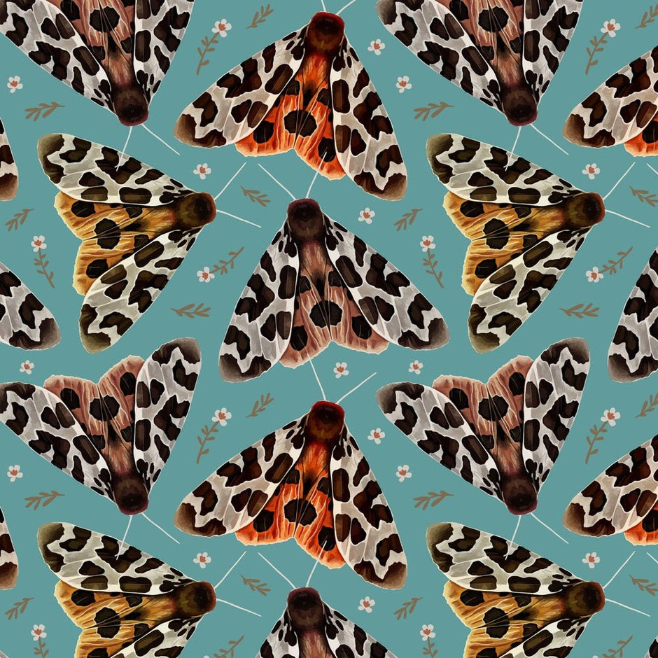 Hand Drawn Moth Fabric