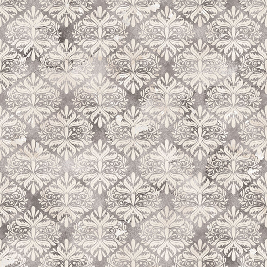 Happy Fall Gray Damask Fabric