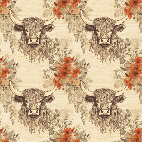 Highland Cows Pattern #14 Fabric