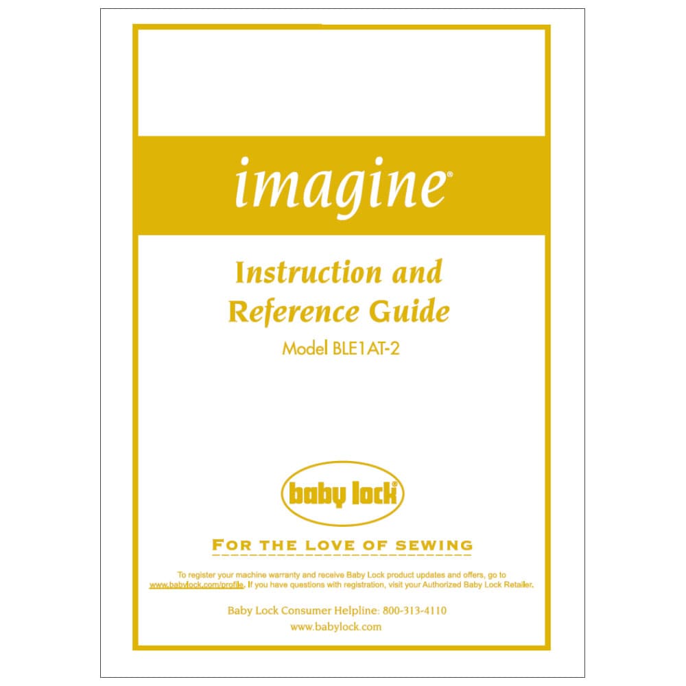 Babylock Imagine BLE1AT-2 Instruction Manual