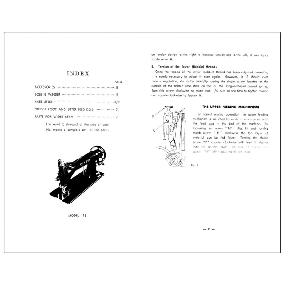 Consew 18 Instruction Manual