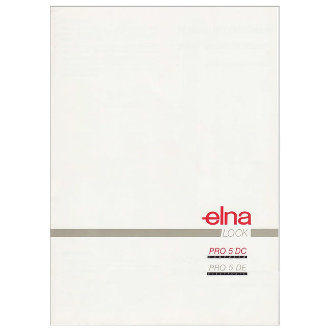 Elna PRO5DC Instruction Manual