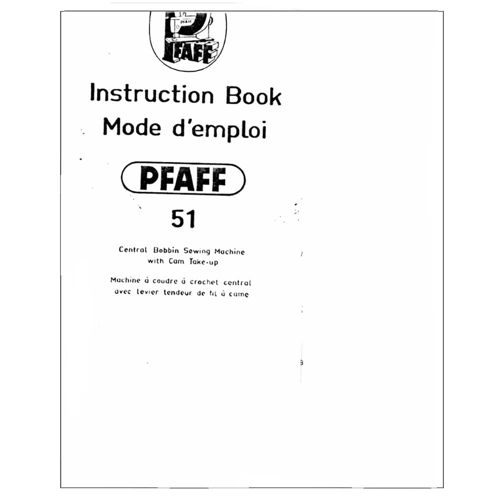 Pfaff 51 Instruction Manual