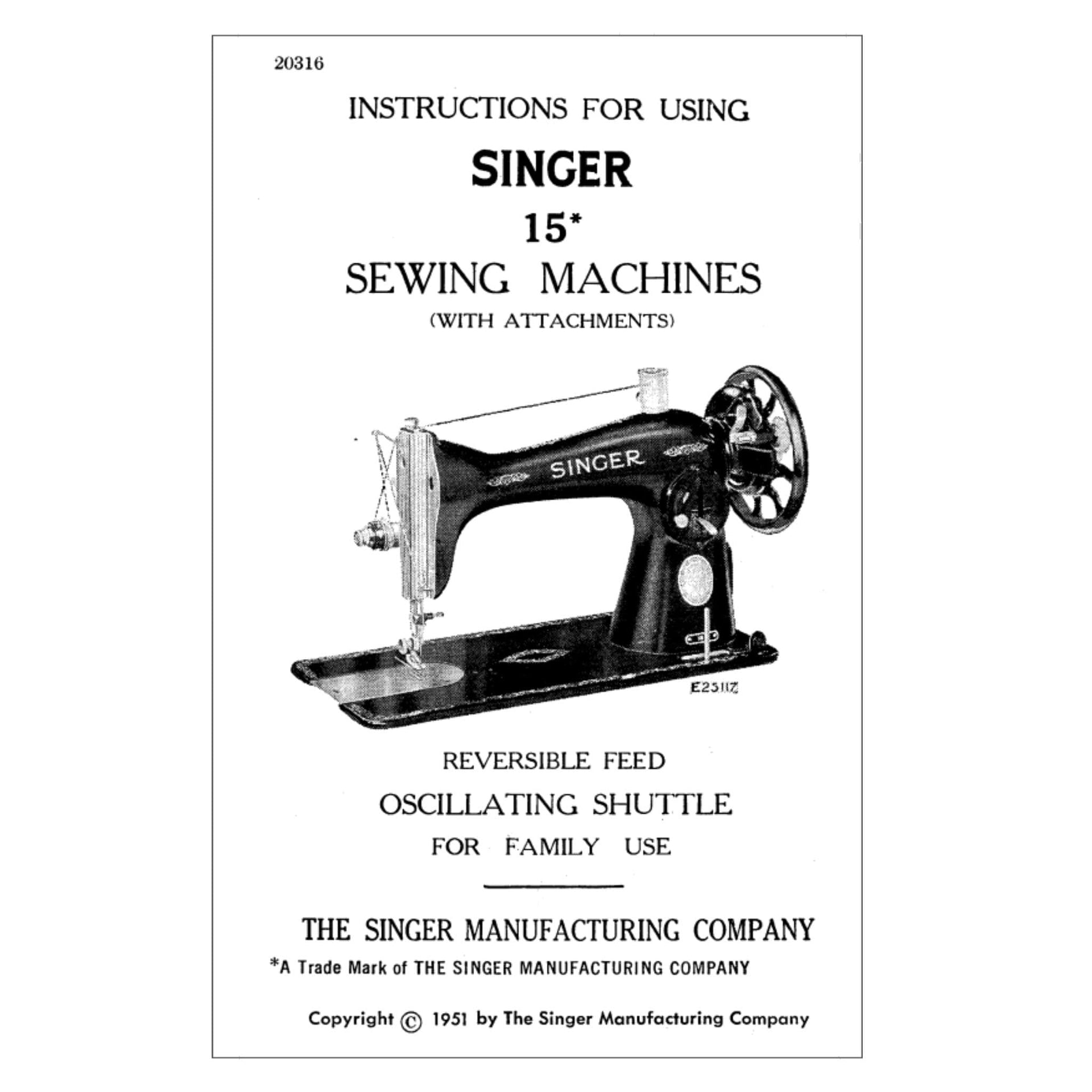 Singer 15-88 Instruction Manual