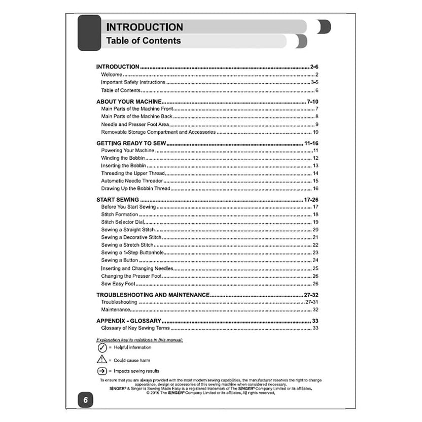 Singer 3337 Simple Instruction Manual