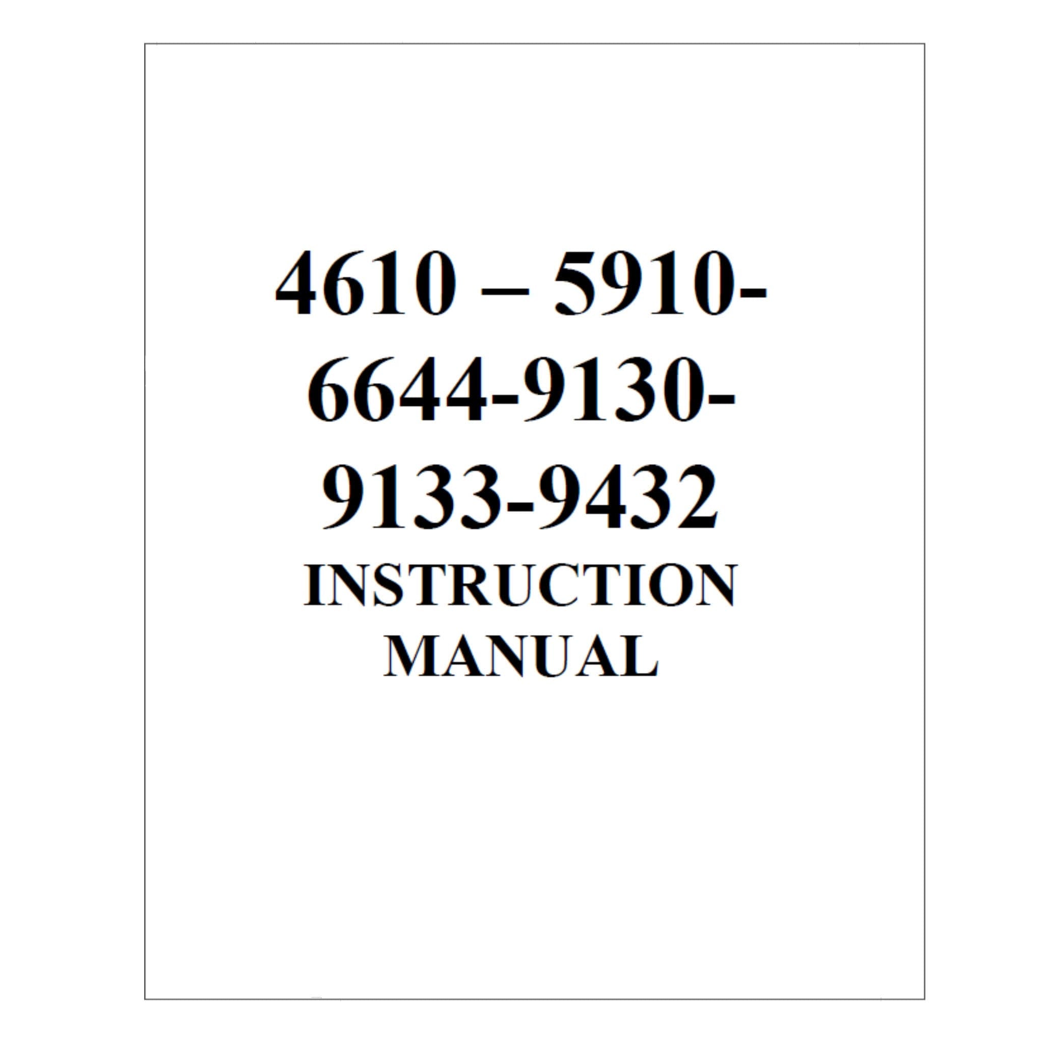 Singer 4610 Instruction Manual