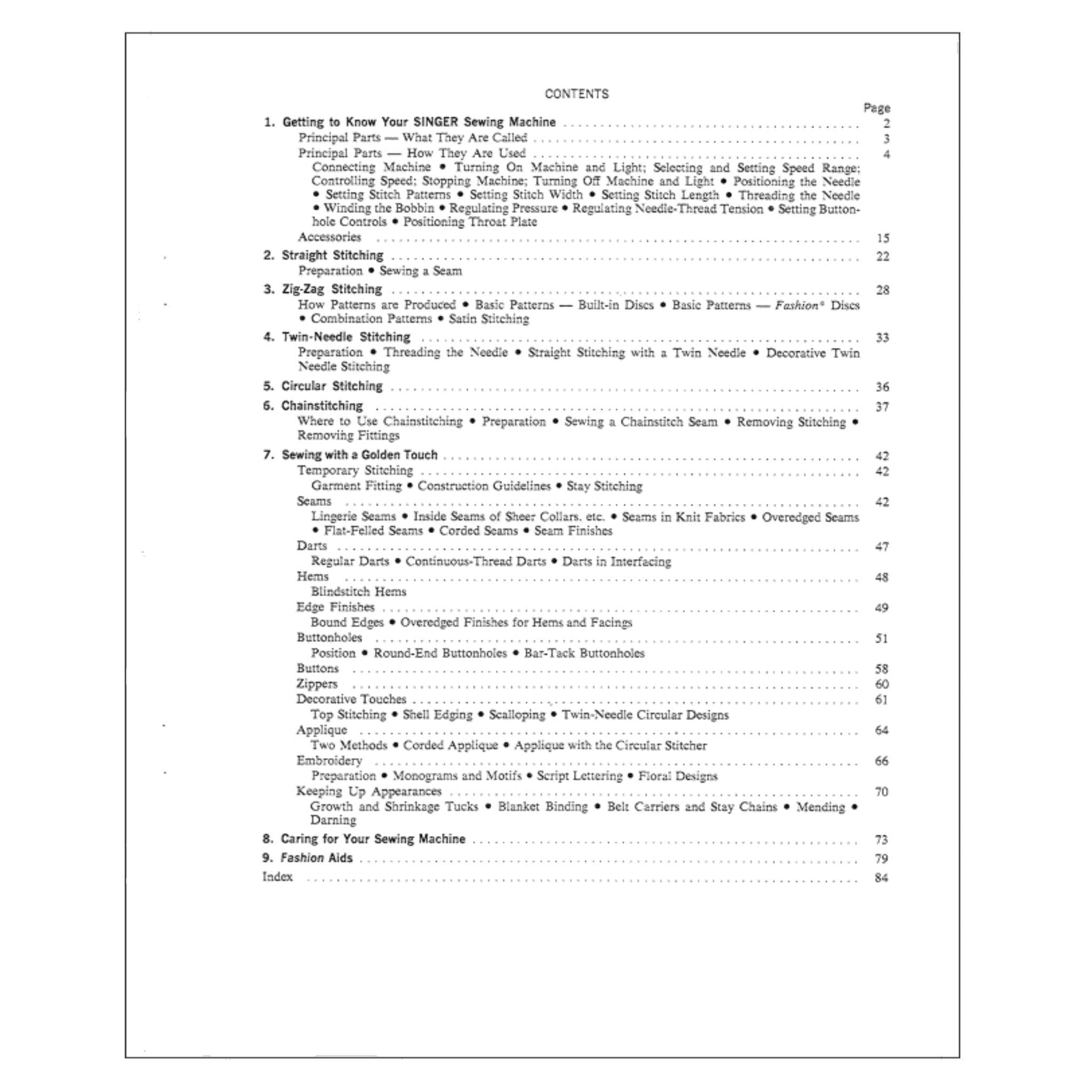 Singer 630 Touch & Sew Instruction Manual