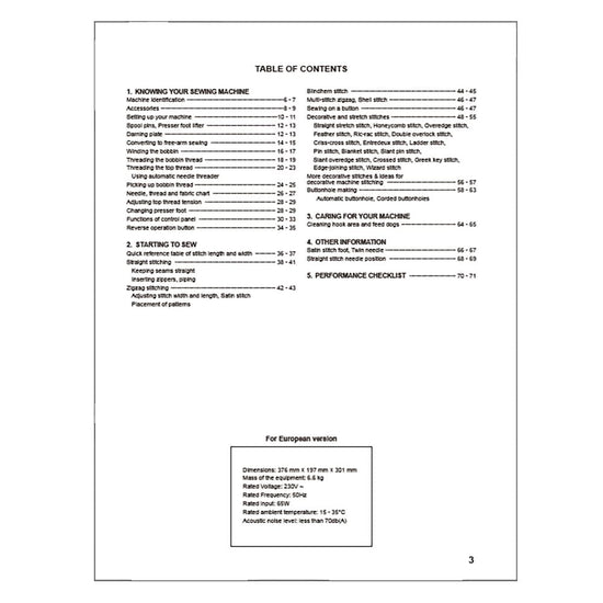 Instruction Manual, Singer 7256