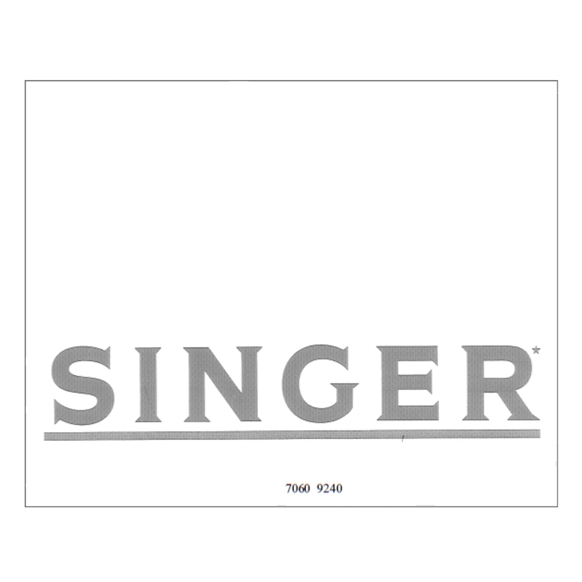 Singer 9240 Instruction Manual