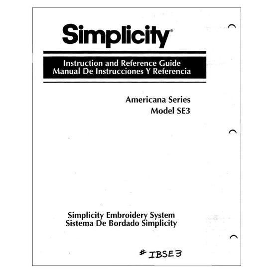 Simplicity SE3 Instruction Manual