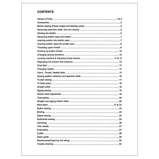 Simplicity SW2145 Instruction Manual