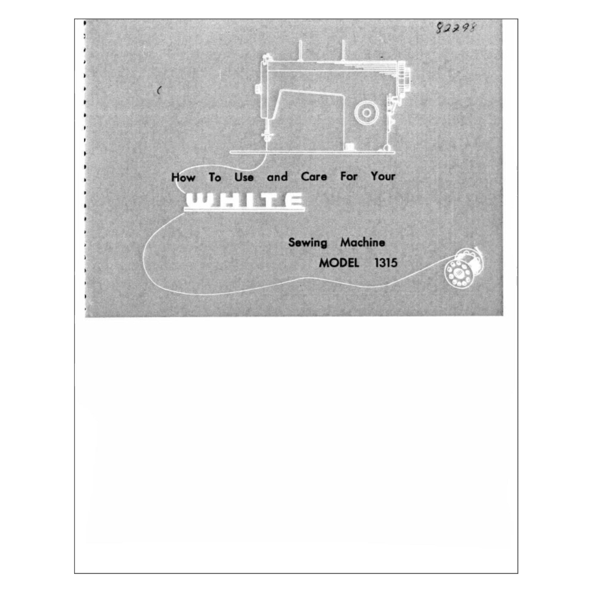 White 1315 Instruction Manual