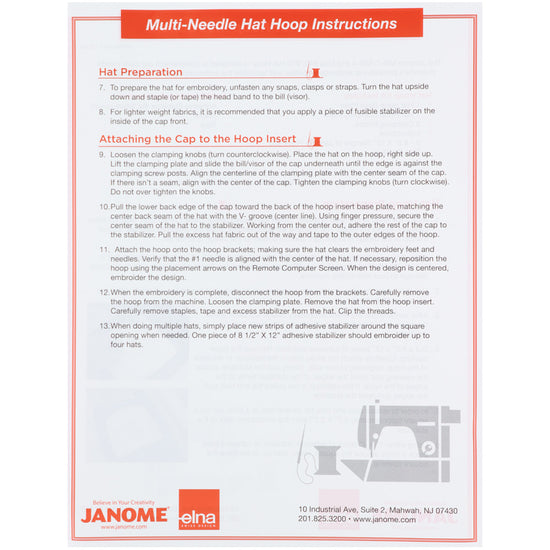 Hat Hoop (100mm x 60mm), Janome