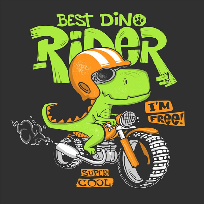 Dino Rider Fabric Panel - Black