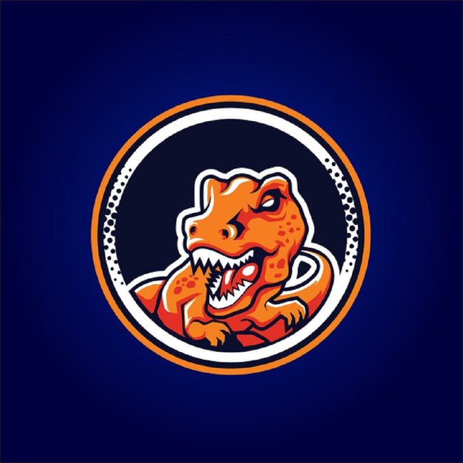 Roaring T-Rex Fabric Panel - Blue