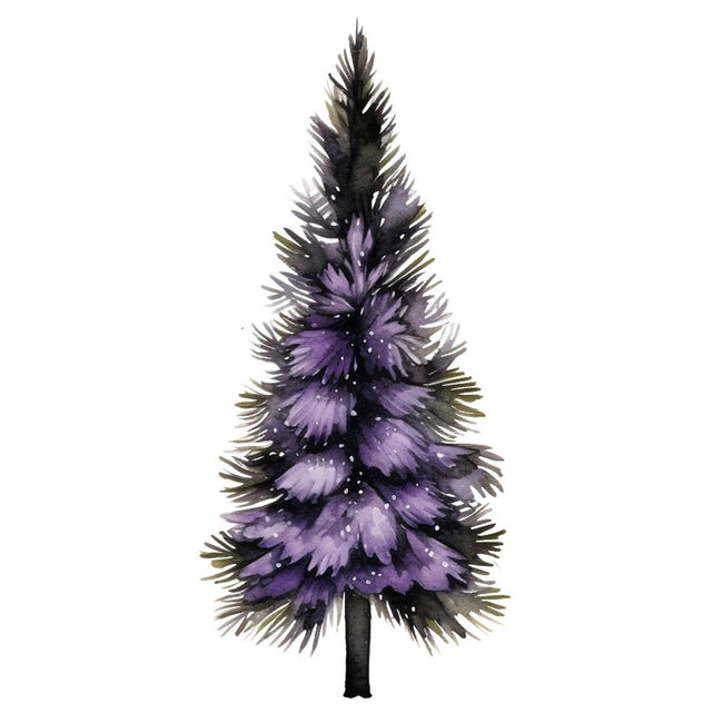 Lavender Christmas Tree Plain #1 Fabric Panel