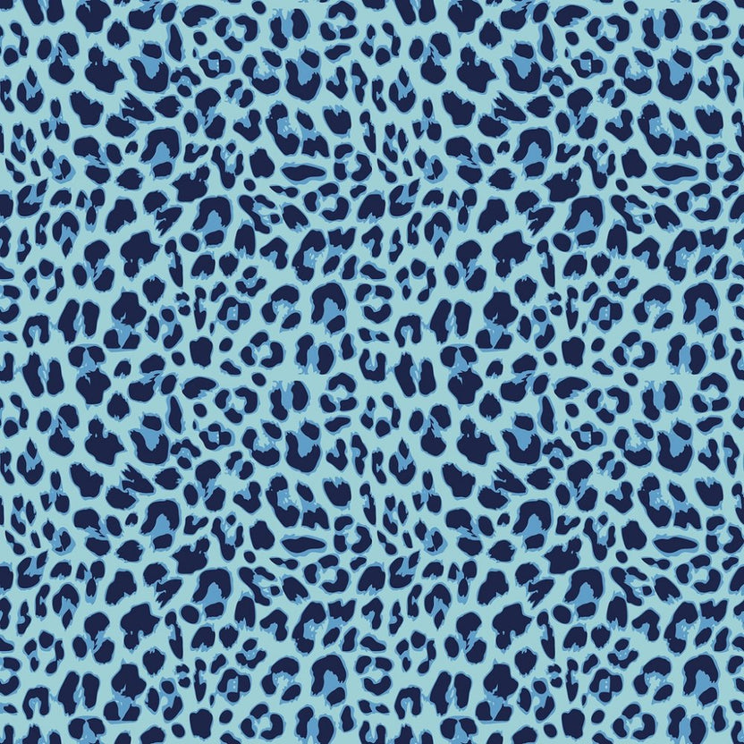 Leopard Skin Fabric - Blue