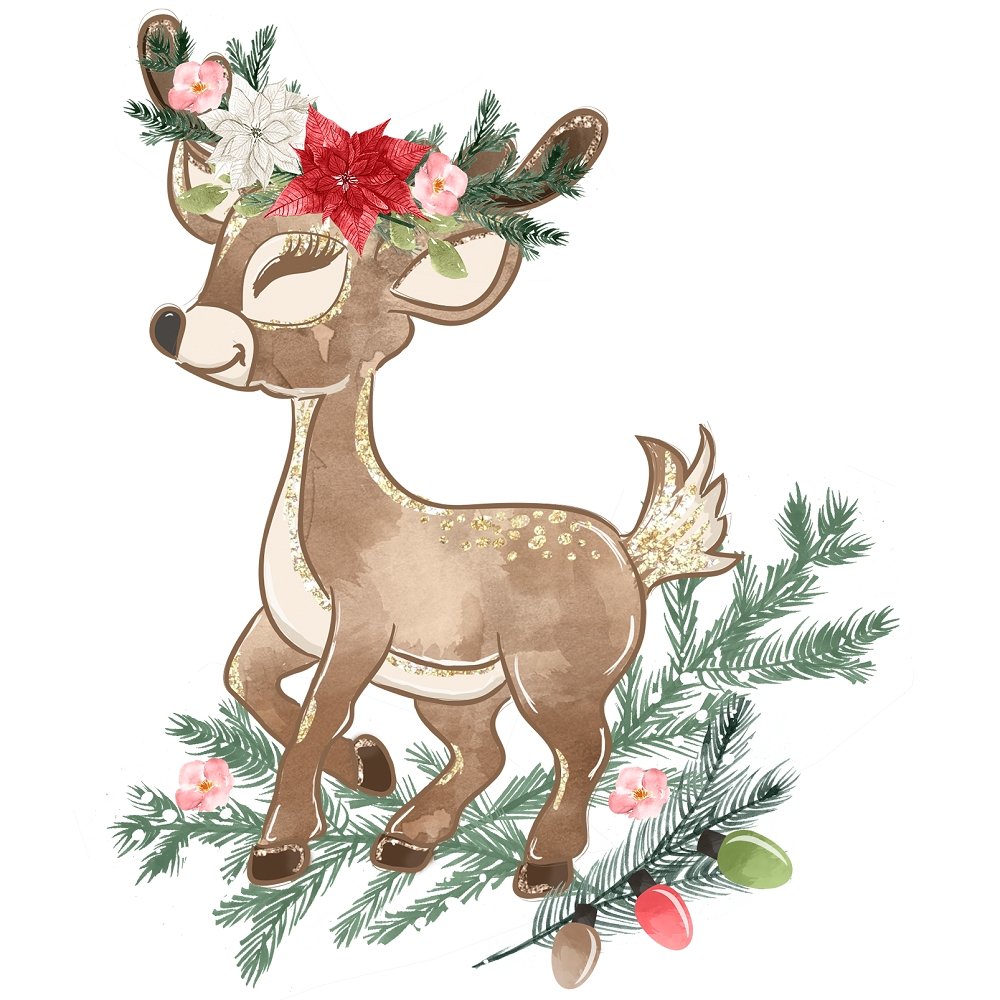 Little Bambi Scene #1 Fabric Panel