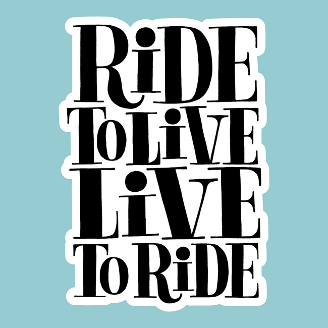 Live To Ride Fabric Panel - Blue