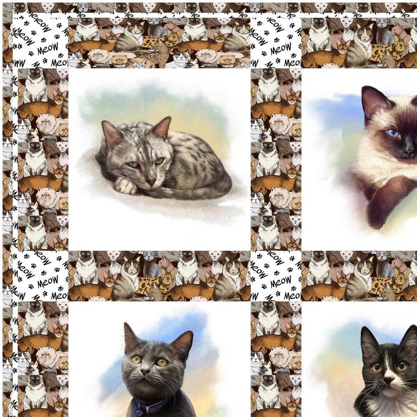 Lots of Catitude Quilt Kit - 48.5" x 60"