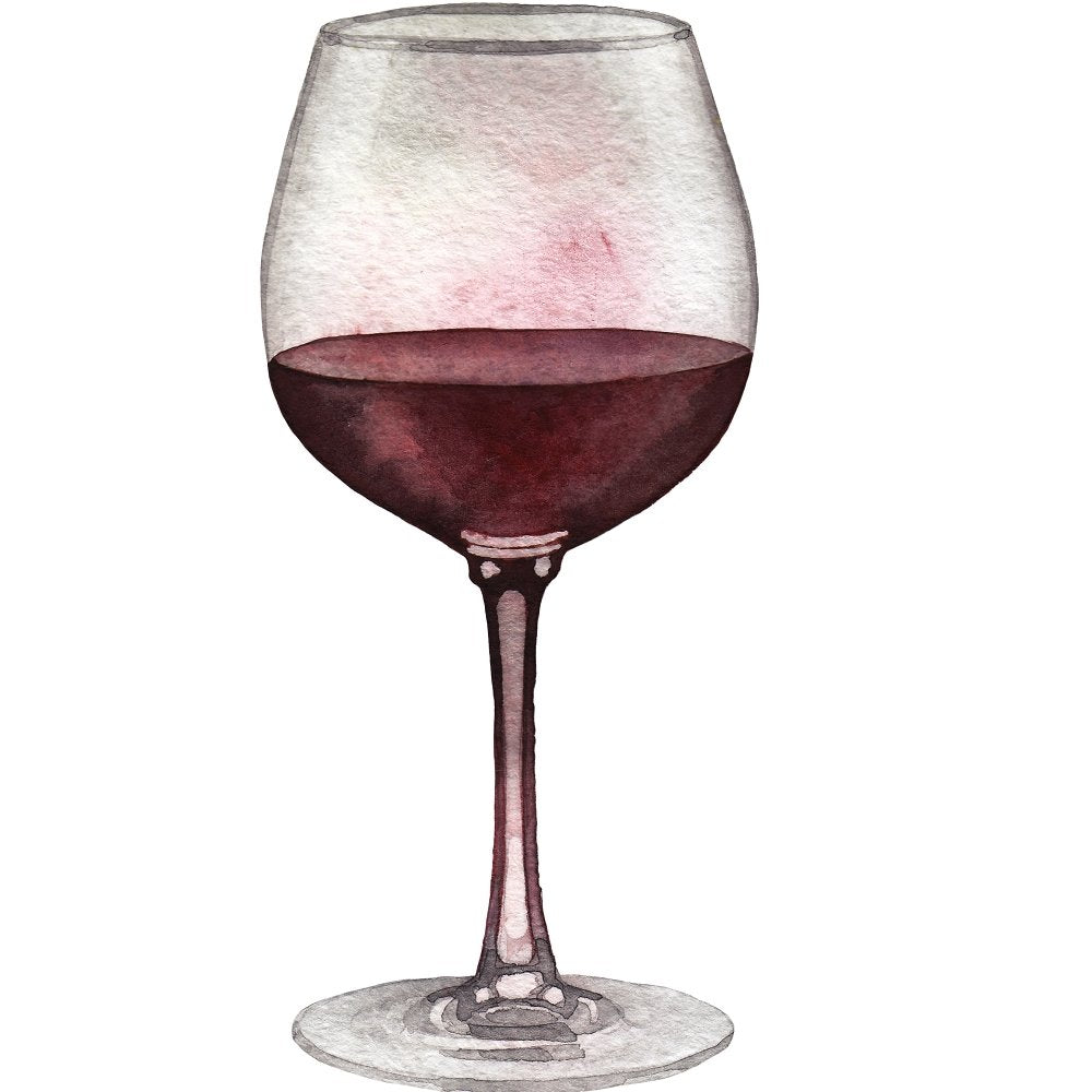 Merlot Wine Glass Fabric Panel