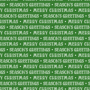 Merry Christmas Seasons Greetings Font Fabric - Green