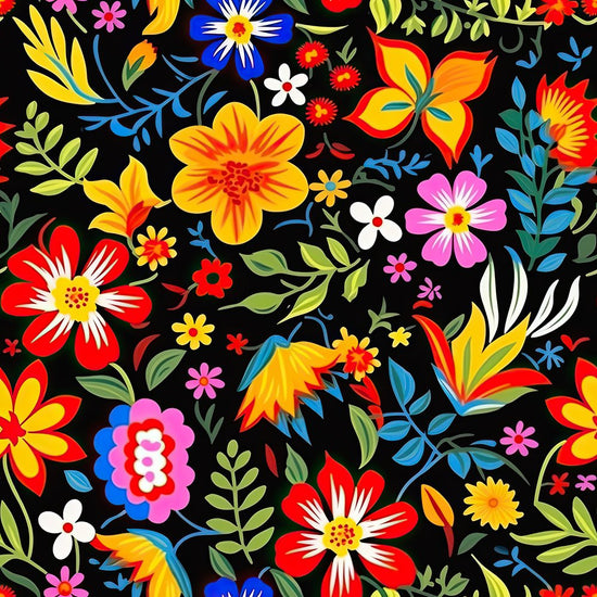 Mexican Floral Fiesta Pattern #10 Fabric