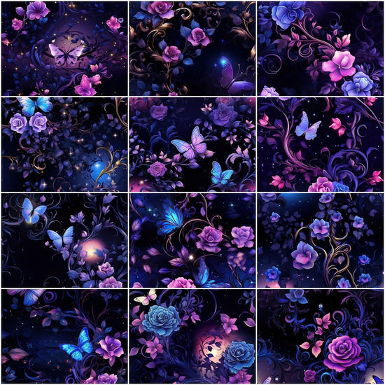 Midnight Garden Fabric Collection - 1 Yard Bundle