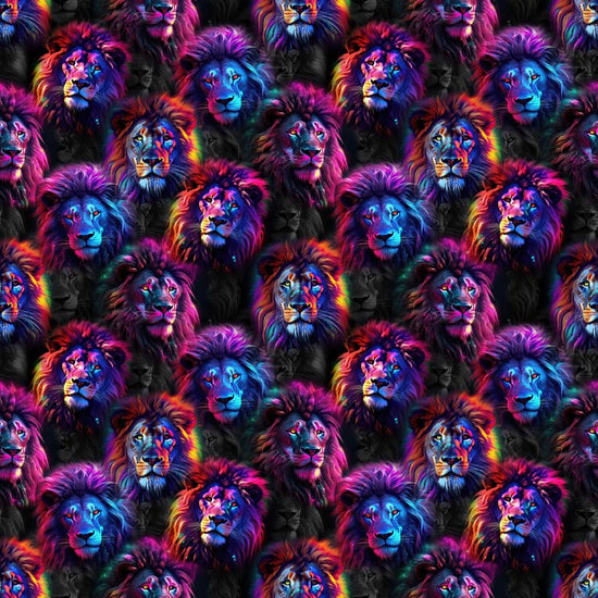 Neon Lion Fabric