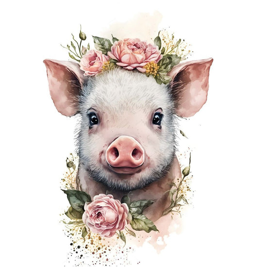 Nursery Baby Piglet Fabric Panel