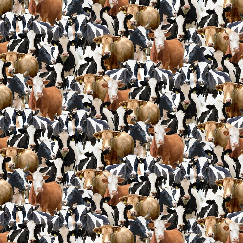 Packed Cows Fabric