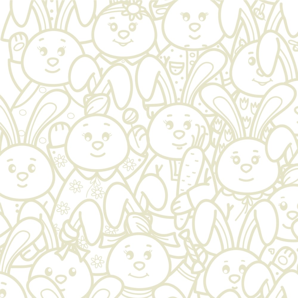 Packed Rabbits Tone On Tone Fabric