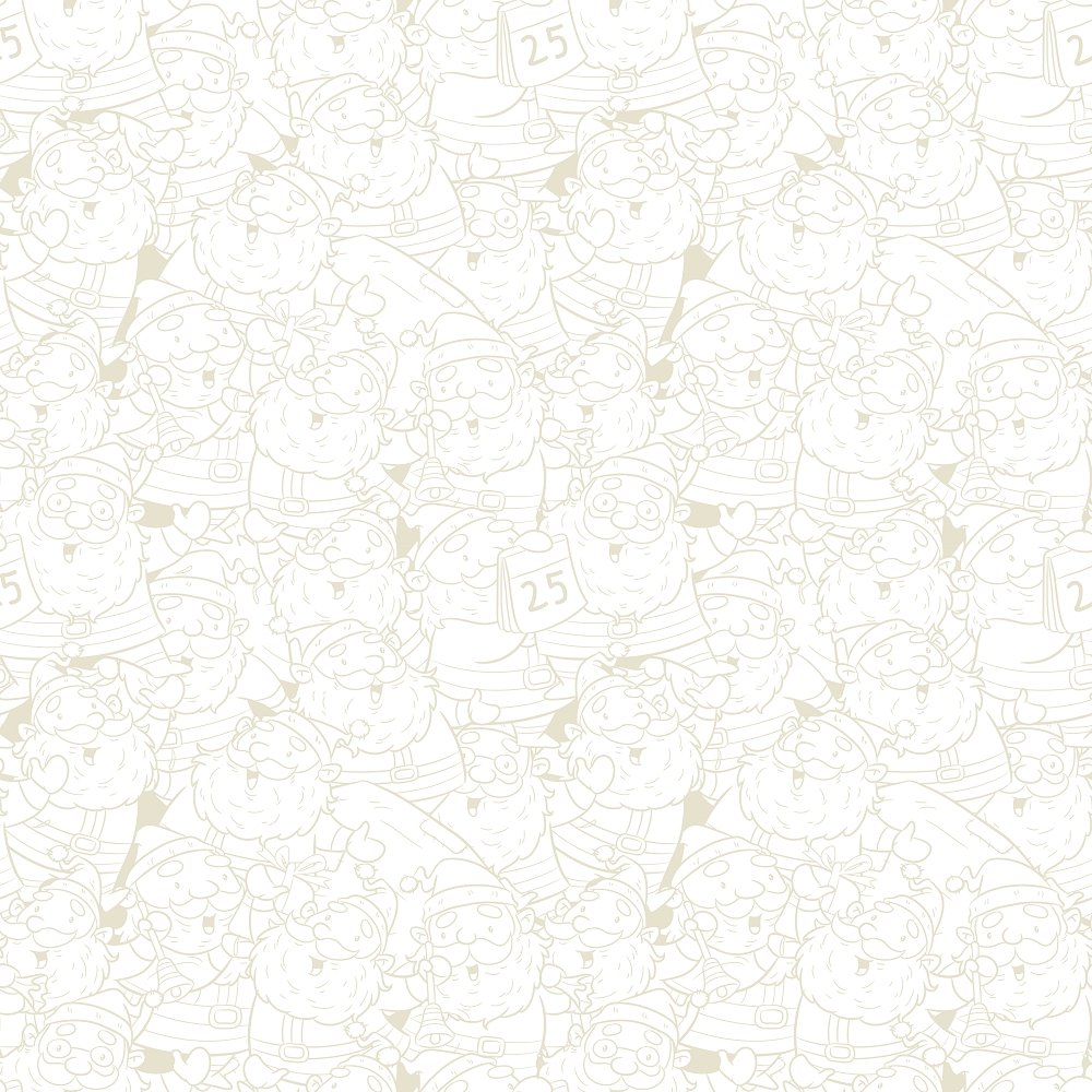 Packed Santa Claus Tone on Tone Fabric