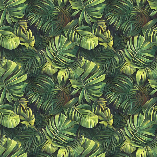 Packed Tropical Leaves Fabric