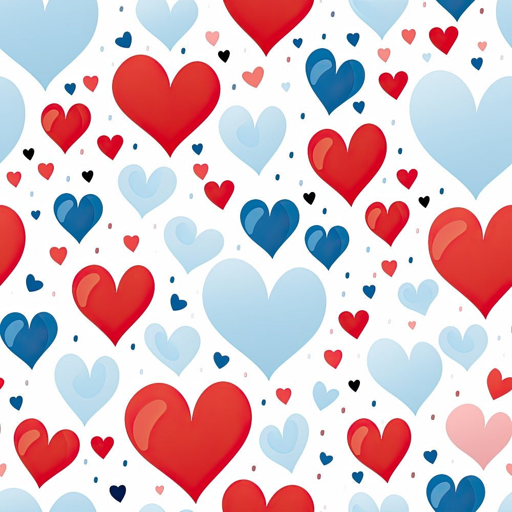 Patriotic Heart Burst Fabric