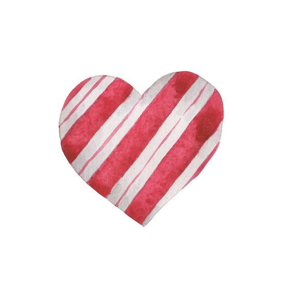 Patriotic Striped Heart Fabric Panel