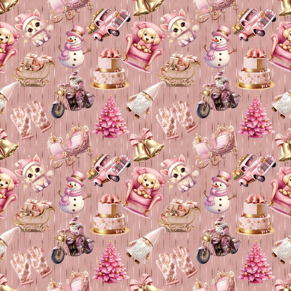 Pretty In Pink Christmas Fabric