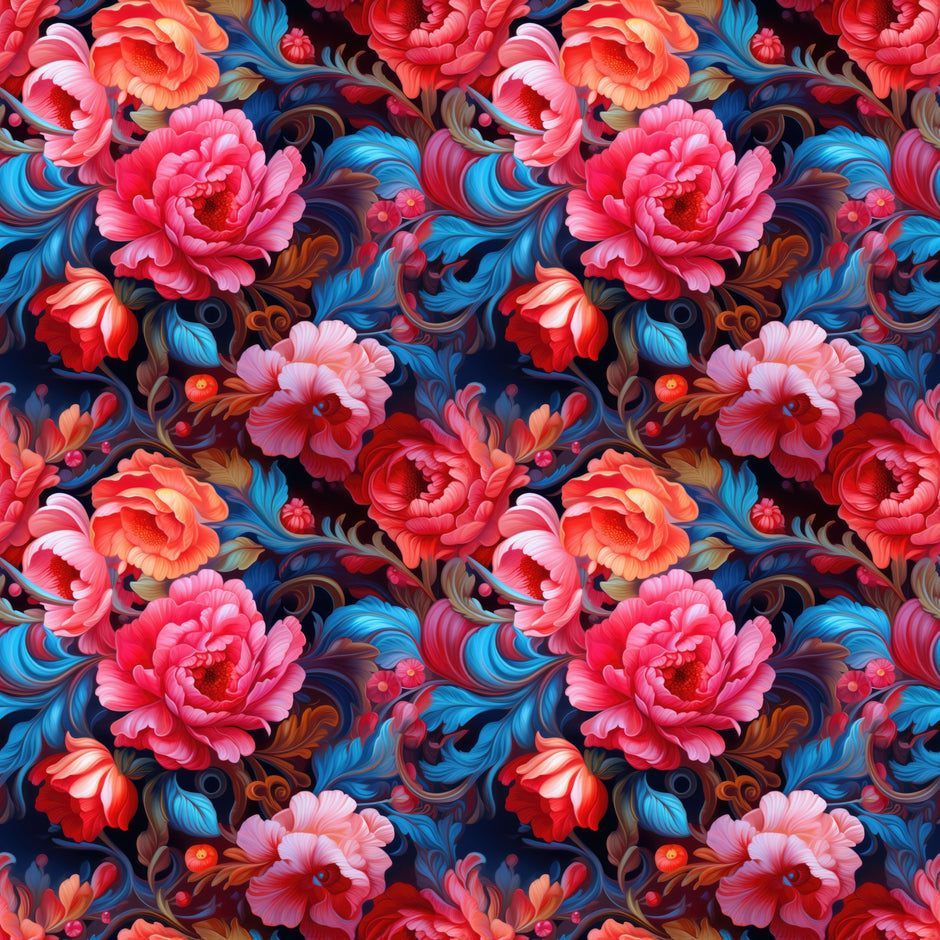 Psychedelic Roses Fabric