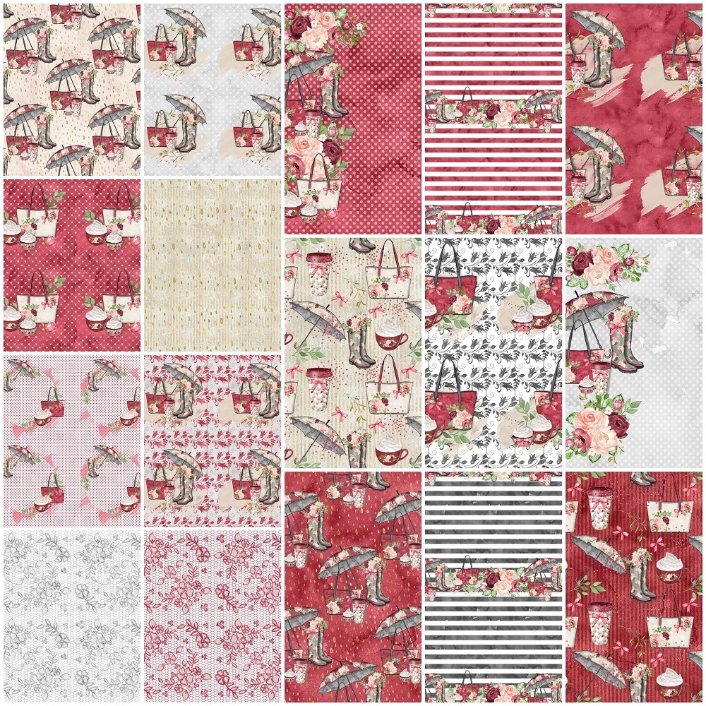 Rain Romance Fat Eighth Bundle - 17 Pieces