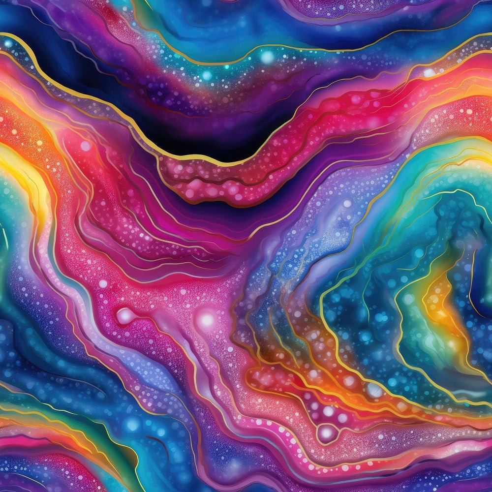 Rainbow Glitter Agate #2 Fabric
