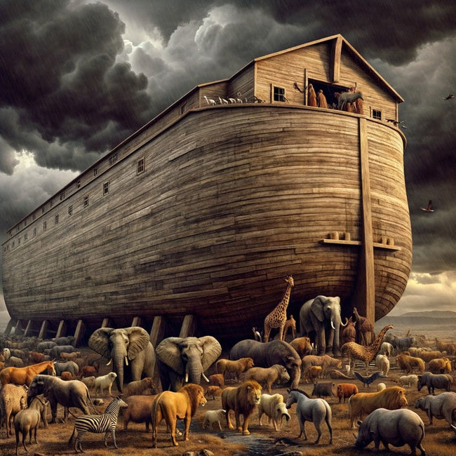 Realistic Noah's Ark Fabric Panel