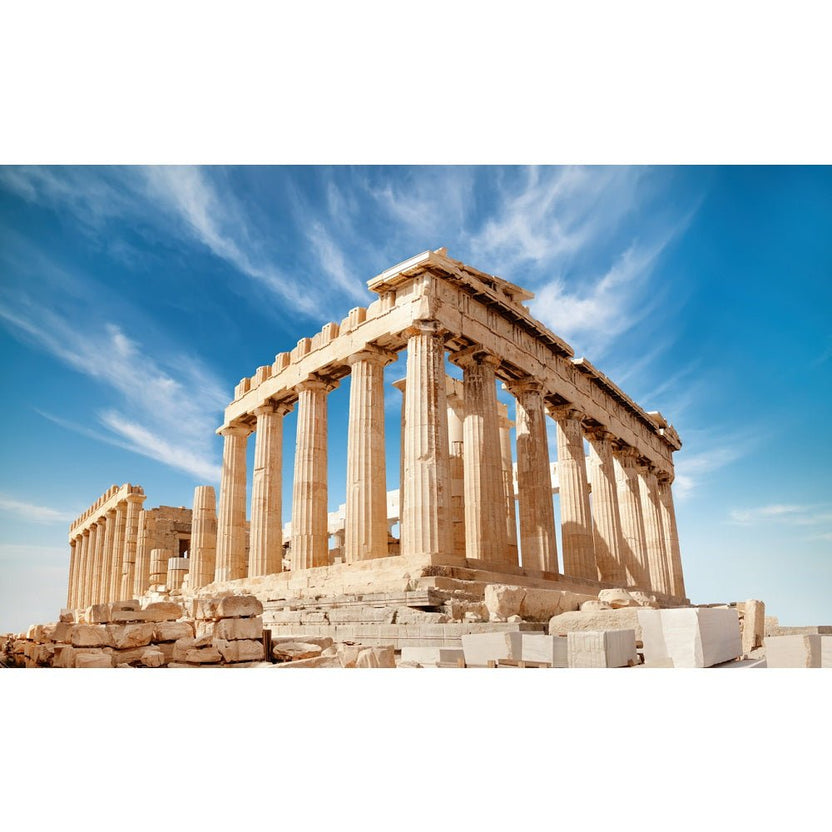Realistic Parthenon in Athens, Greece Fabric Panel