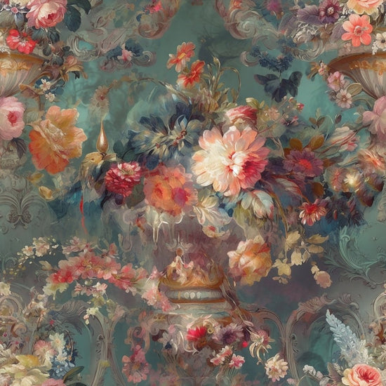 Rococo Flowers Pattern #5 Fabric