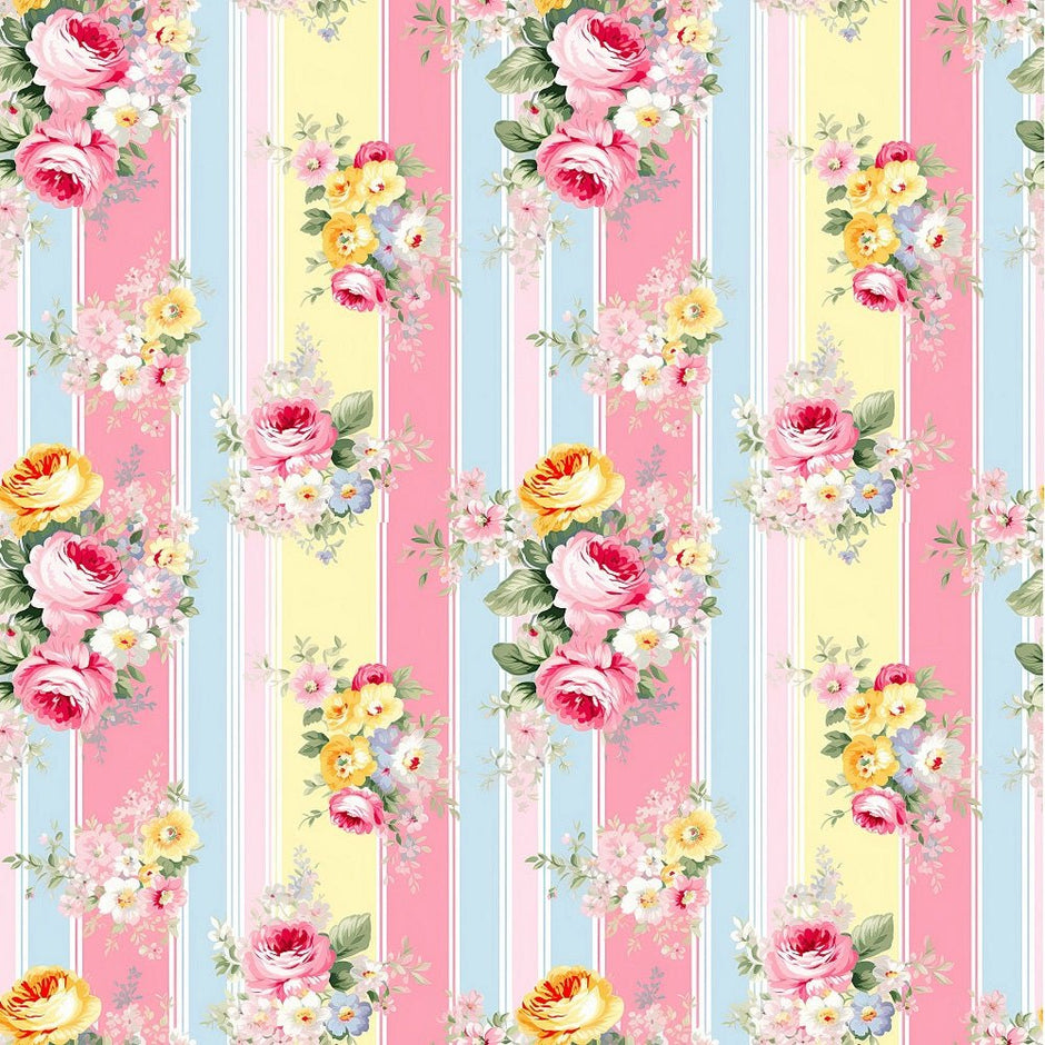 Shabby Pastel Rainbow Pattern #10 Fabric