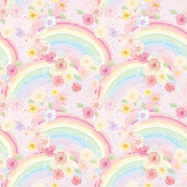 Shabby Pastel Rainbow Pattern #5 Fabric