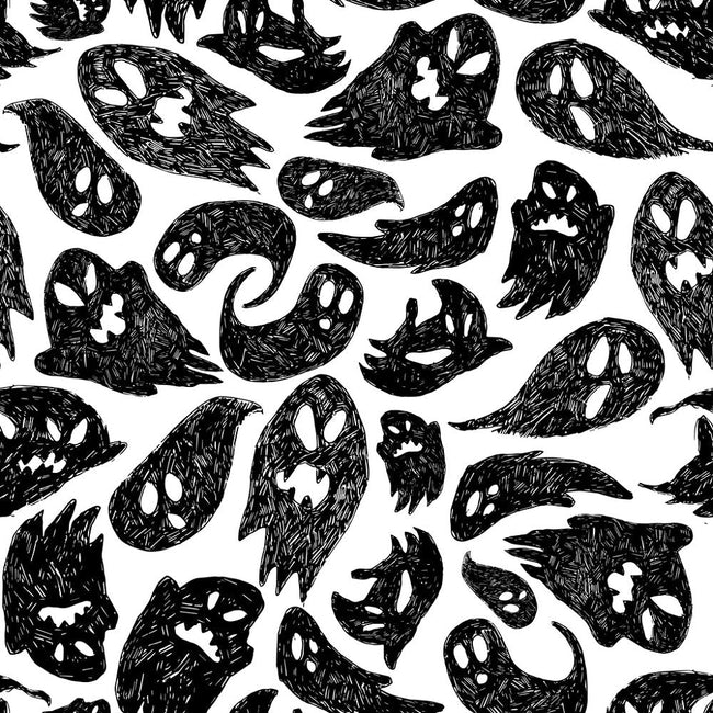 Sketched Cartoon Ghost Fabric