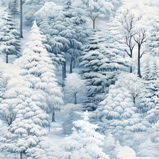 Snowy Winter Forest Pattern #12 Fabric